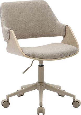 MID.YOU Mid.you Drehstuhl, Natur, Beige, Holz, Metall, Textil, Esche, Pappel, furniert, Sperrholz, Drehkreuz, 51x78x88 cm, Sitzfläche 360° drehbar, Arbeitszim