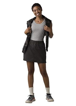 Prana Jupe-Short &agrave; Double visi&egrave;re pour Femme, Charbon, 42