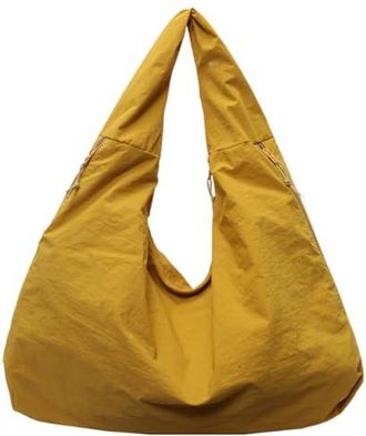 Generic Sac fourre-tout drapé texturé de couleur unie | Sac fourre-tout de grande capacité | Sac à bandoulière en nylon élégant | Sac à main polyvalent pour v