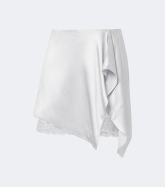 Acne Studios Mini-jupe en satin &agrave; dentelle