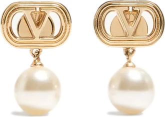 Valentino Garavani Femme, Accessoires, Jaune, Taille: ONE Size Boucles dOreilles VLogo Signature