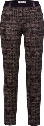 Raphaela by Brax Damen Style Lillyth Rundum Schlupf Jersey Super Slim Hose, Black Checked, 36
