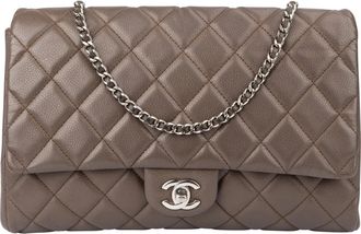 Chanel Crossbody Bags - Chanel Quilted Caviar Leather Single Flap Shoulder - Gr. unisize - in Braun - f&uuml;r Damen