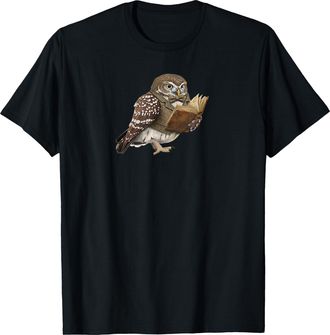 jz.birds Eule Liest B&uuml;cher Vogelfreund Singvogel Biologe Vogel T-Shirt