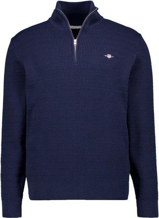 GANT Herren Troyer blau Baumwolle unifarben