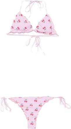 MC2 Saint Barth Femme, Maillots de bain, Rose, Taille: 42 FR Frou Frou Sagitami Triangle Bikini