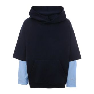 Marni Hoodie mit Lagen-Look - - Sweatshirts & Hoodies - Herren - Blau - XL