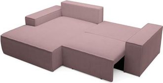 Selsey Ecksofa Mauve Sofa Mit Schlaffunktion Linksseitig Inkl. Bettkasten 240 x 167 cm Und Abnehmbare Rückenkissen Kleines Couch Sofa Modular Ottomane Kompak