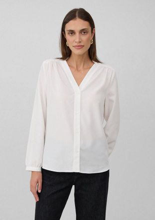 s.Oliver Langarmbluse Bluse Bluse aus Modalmix mit Tunikaausschnitt