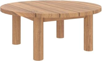 Rendez-Vous D&eacute;co Table basse ronde de jardin en bois de teck massif D80 cm - AURLAND