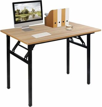 Soges Soges - Bureau Pliant Bureau Informatique Table dordinateur Pliable Bureau Poste de Travail en Bois Table d&eacute;tude pour Maison Bureau,100 60 75cm