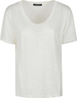 Aragona t-shirt en lin à encolure ronde - Blanc