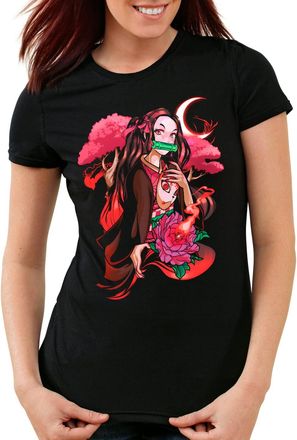 style3 Moon Demon Damen T-Shirt Demon Anime Japan Manga, Gr&ouml;&szlig;e:XXL