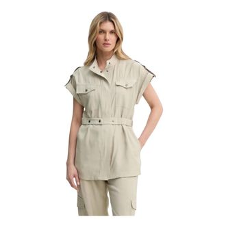 Bruuns Bazaar Hemd mit G&uuml;rtel und aufgesetzten Taschen - - Blouses & Shirts - Damen - Beige - M