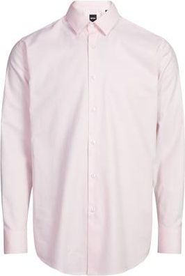 HUGO BOSS Chemise col classique en coton m&eacute;lang&eacute;