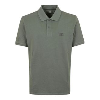 C.P. Company C.p. Company, Homme, Tops, Vert, Taille: L Stretch Piquet Short Sleeve Polo