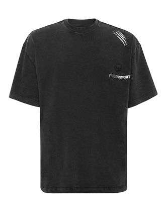 Plein Sport Cotton Round Neck T-Shirt Cold Dye