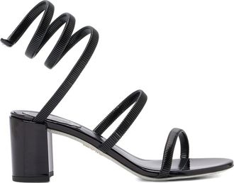 Rene Caovilla Sandalen aus Leder - Schwarz