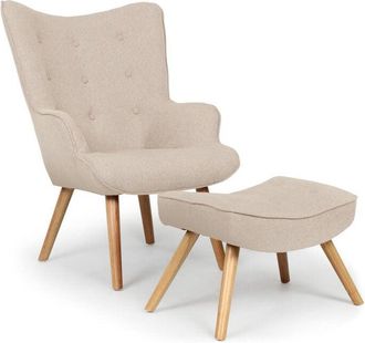 Paris Prix Paris Prix - Fauteuil & Pouf Scandinave Orle 98cm Beige