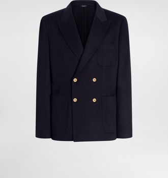 Dolce & Gabbana Zweireihige Jacke Portofino Aus Kaschmir - Mann Anzüge Und Blazer Blau 44