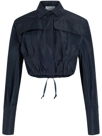 Patou chemise crop en faille - Bleu