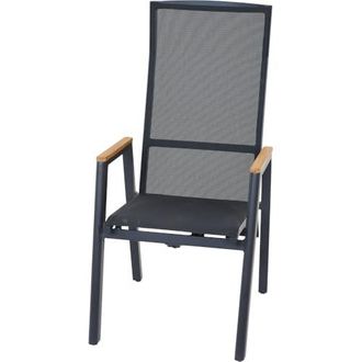 Siena Garden Sessel Bologna Move anthrazit Armlehnenonlay aus Teakholz FSC 100% in Natur 75,5x56,5x113,5 cm