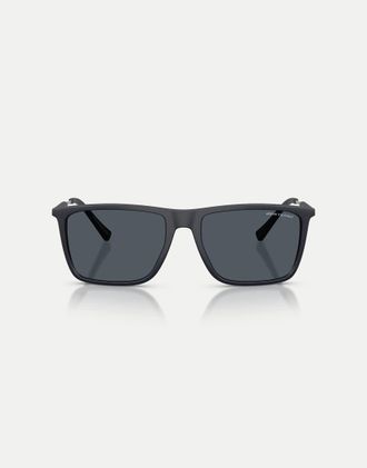 A|X Armani Exchange Lunettes de soleil carrées avec verres gris - Bleu mat