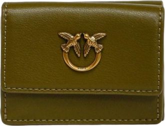 Pinko Damen Geldbörse Micro Soft Calf Reisezubehör-Brieftasche, V62q_fir Green Antique Gold