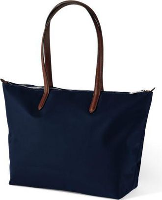 Lands End Wasserabweisende, verstaubare Shoppertasche, Damen, Größe:null regular, Blau, Nylon/Leder, by Lands End