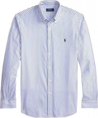 Ralph Lauren Homme, Chemises, Bleu, Taille: L Chemise en popeline ray&eacute;e coupe personnalis&eacute;e