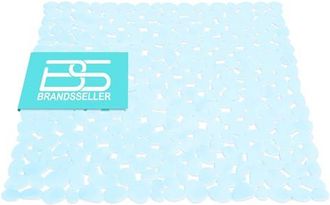 Brandsseller Tapis de Douche Anti-Glisse 53 x 53 cm Insert pour Douche Antidérapant en PVC Aspect Pierre Carrée - Bleu Clair