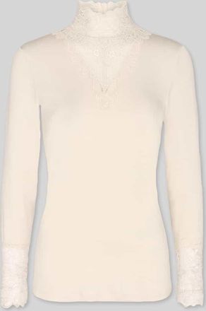 Soyaconcept Slim Fit Langarmshirt mit Spitzenbesatz