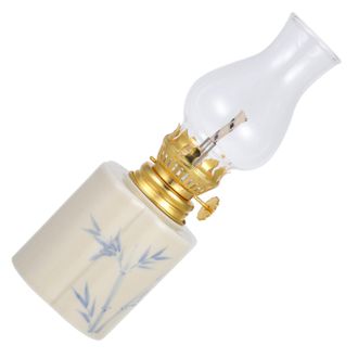 Cabilock Vintage Petroleumlampe Keramik Öllampe mit Klarem Glasrohr Nachfüllbar Winddicht Vielseitig für Innen Außenbereich Dekorative Kammer öllaterne für Gem