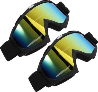 UPKOCH 2 Paar Motorradbrillen Motocross Brillen mit Klarem Winddichtem Schutzglas f&uuml;r Damen und Herren Leichte Outdoor Schutzbrillen f&uuml;r Radfahren Skifahren 