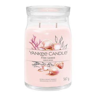 Yankee Candle Company Signature Duftkerze | gro&szlig;e Kerze im Glas mit Duft Pink Sands und zwei Dochten | Soja-Wachs-Mix, 1629962E