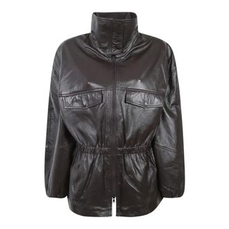 Frankie Shop Femme, Vestes, Violet, Taille: 38 FR Carnaby Veste en cuir &agrave; col chemin&eacute;e