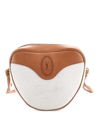 Saint Laurent Le Monogramme Coeur Bag Canvas and Leather crossbody bag - Marron