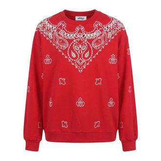 ottod'Ame Femme, Sweatshirts et sweats &agrave; capuche, Rouge, Taille: 38 FR Felpa traforata motivo bandana