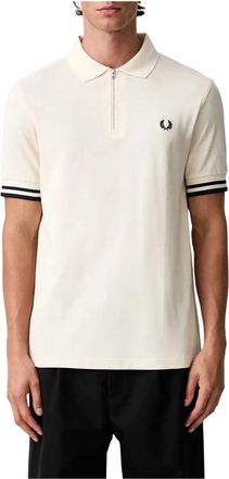 Fred Perry Polo &agrave; bords contrastants - Homme - Tops - Beige - Taille: L