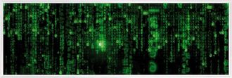 1art1 Matrix Poster Kunstdruck Bild und Kunststoff-Rahmen - Matrix Code, Gr&uuml;ner Regen (91 x 30cm)