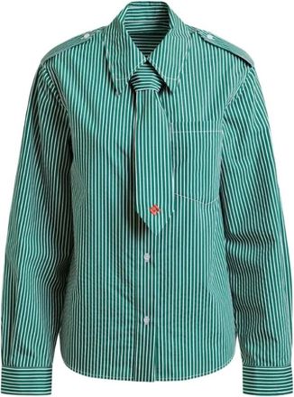 Essentiel Femme, Blouses et Chemises, Vert, Taille: 42 FR Chemise D&eacute;contract&eacute;e avec D&eacute;tail Cravate