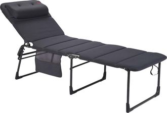 Crespo Sonnenliege Liegestuhl AP363 XL Air Deluxe Camping Garten Liege Alu 140kg Grau