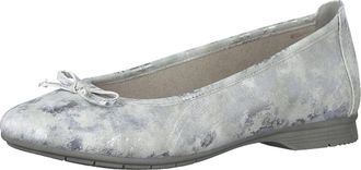 Jana Damen Ballerinas aus Kunstleder Elegant Weite H Mehrweite, Weiß Silber 1 (Weiß), 37 EU