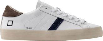 D.A.T.E. D.a.t.e., Homme, Chaussures, Blanc, Taille: 44 EU Baskets basse blanche avec détails bleus et marron