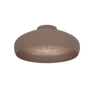 Eglo Deckenlampe Mogano, runde Deckenleuchte aus Stahl in Mokkafaben, Wohnzimmerlampe Vintage und Skandinavisch, Lampe Decke Wohnzimmer, K&uuml;chenlampe mit E2