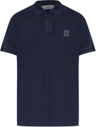 Stone Island Homme, Tops, Bleu, Taille: 2XL Polo avec &Eacute;cusson Logo