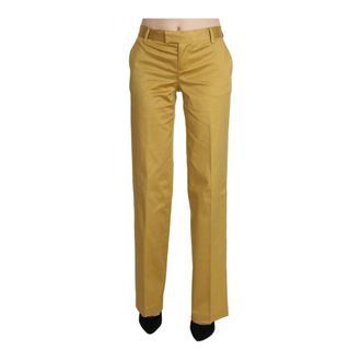 Just Cavalli Senfgelbe Straight Leg Baumwollhose - - Trousers - Damen - Gelb - S