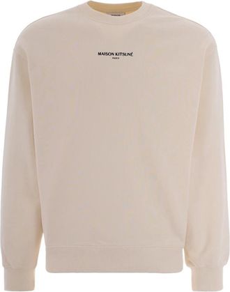 Maison Kitsun&eacute; Homme, Sweatshirts et sweats &agrave; capuche, Beige, Taille: M Paris Comfort SweaT-shirt