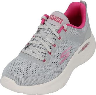 Skechers Baskets Gypk 129423 pour Femme, Garniture Rose Textile Gris, 40 EU