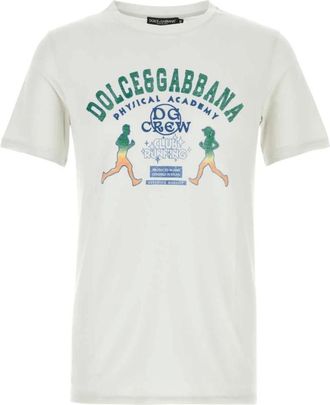 Dolce & Gabbana Homme, Tops, Blanc, Taille: XL Ice Cotton T-Shirt